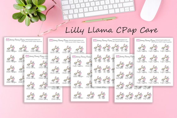 Lilly Llama CPAP Care Sleep apnea stickers printed on | Etsy
