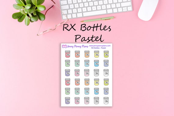 RX Bottle Medication Reminders Planner Stickers. | Etsy