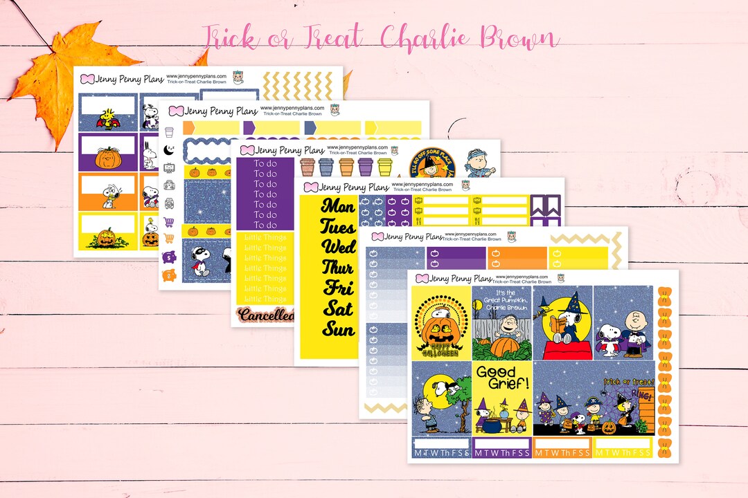 Trick-or-treat, Charlie Brown Stickers on Premium Matte - Etsy