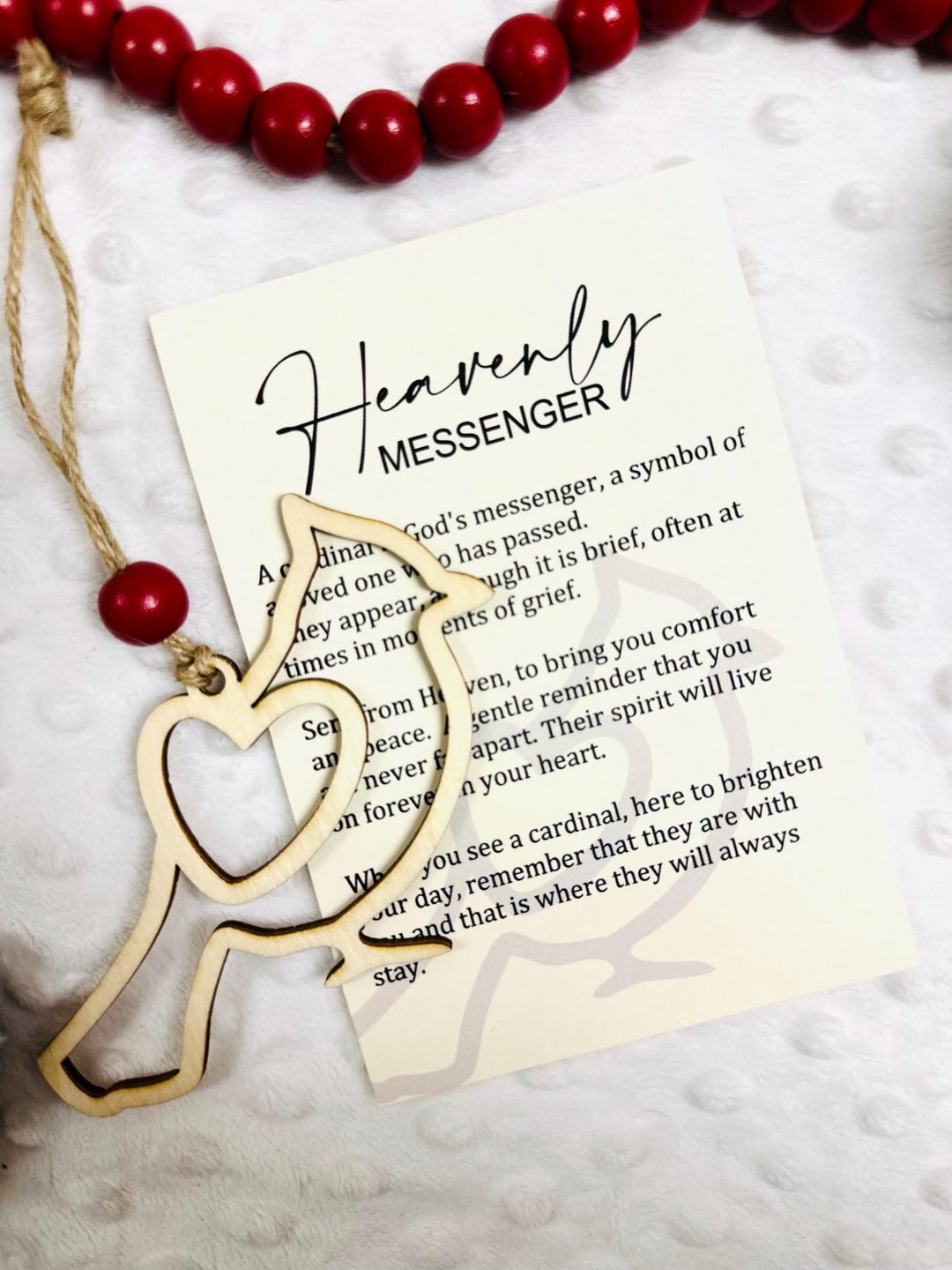 Heavenly Messenger Cardinal Ornaments With Poem Card - Etsy