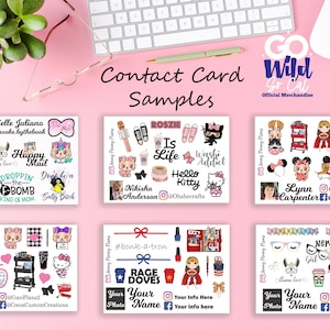 Custom Contact Cards on Premium Matte Sticker Paper - Etsy