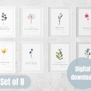 Islamic Wall Art Set of 8 | Quran Verse Minimalist Design ...