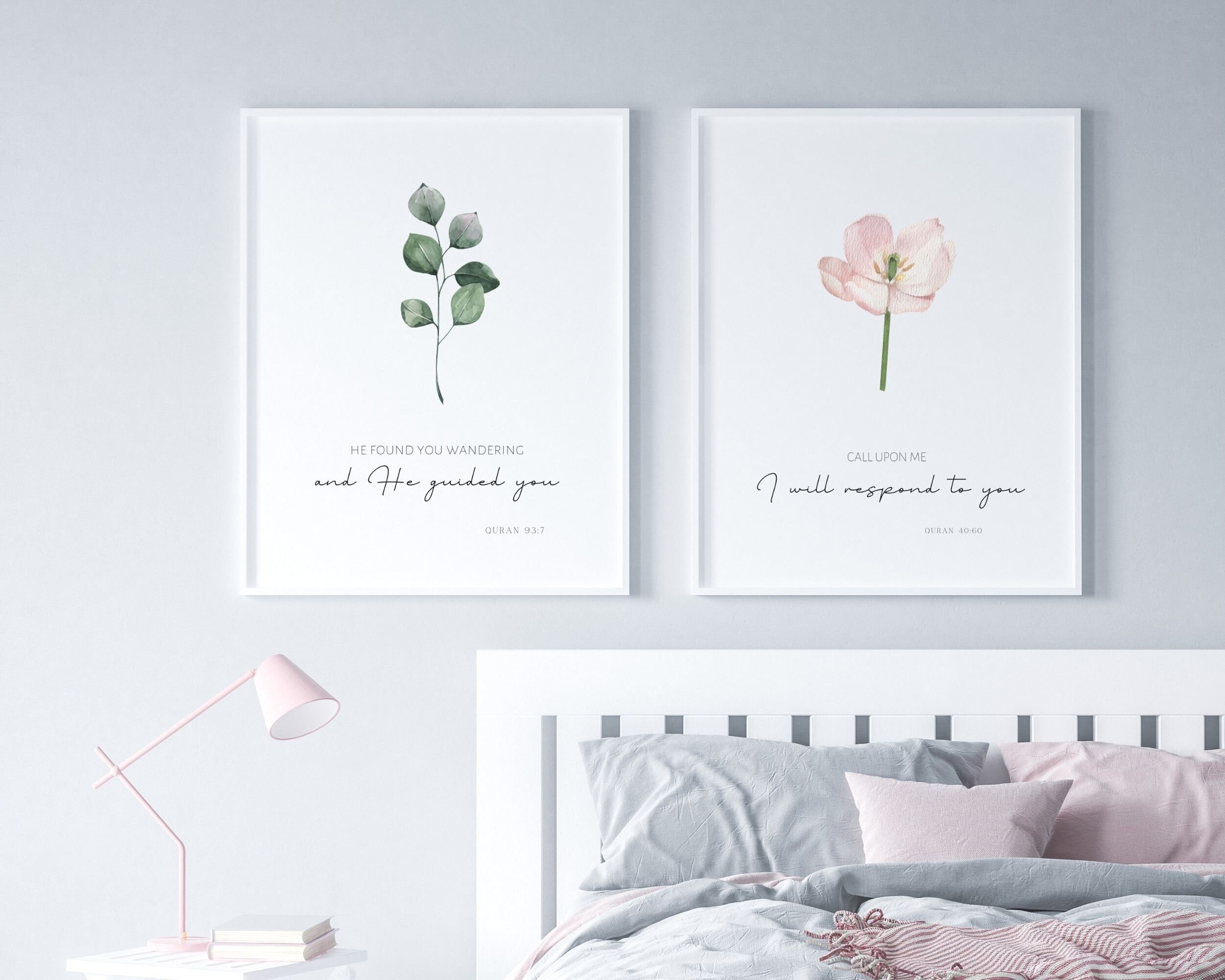 Islamic Wall Art Set of 8 | Quran Verse Minimalist Design ...