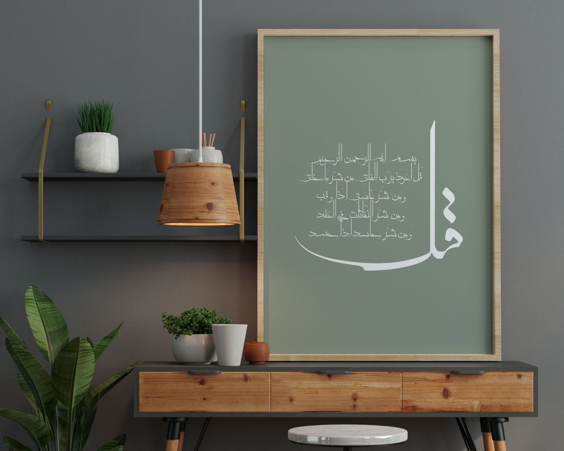 Islamic Wall Art 4 Qul Suras Islamic Poster Sura Nas | Etsy