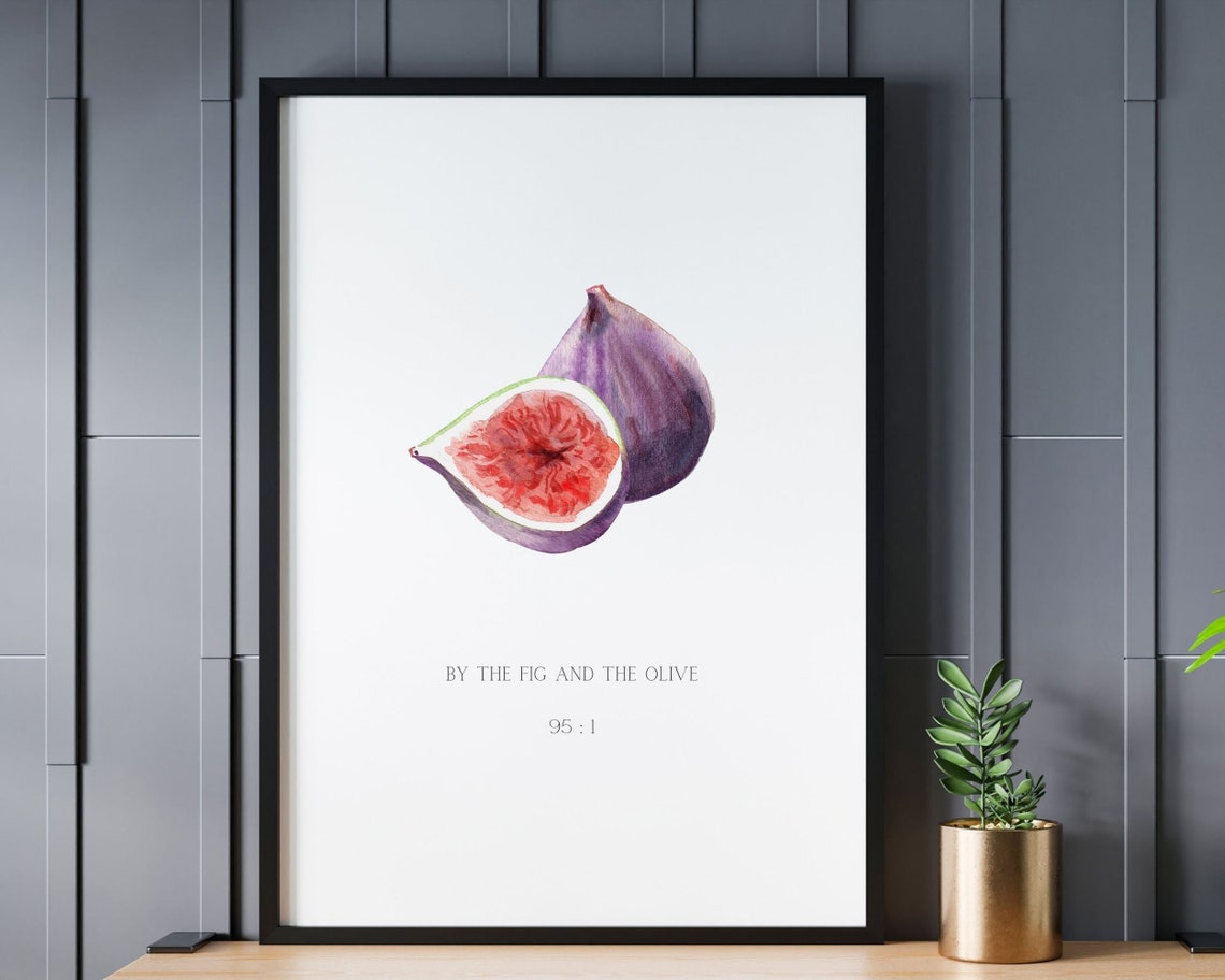 Islamic Wall Art Set of 5 Watercolor Fruits in the Quran With the ...