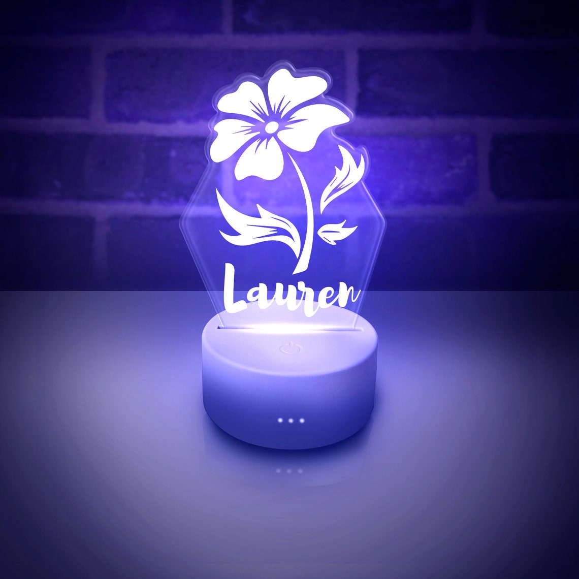 Flower Night Light Personalized LED Night Lamp for Kids and | Etsy