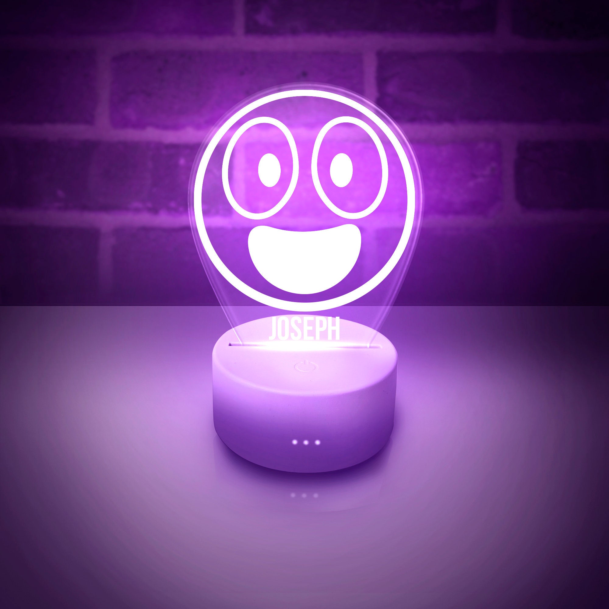 Smile Emoji Light Personalized LED Night Lamp for Kids | Etsy