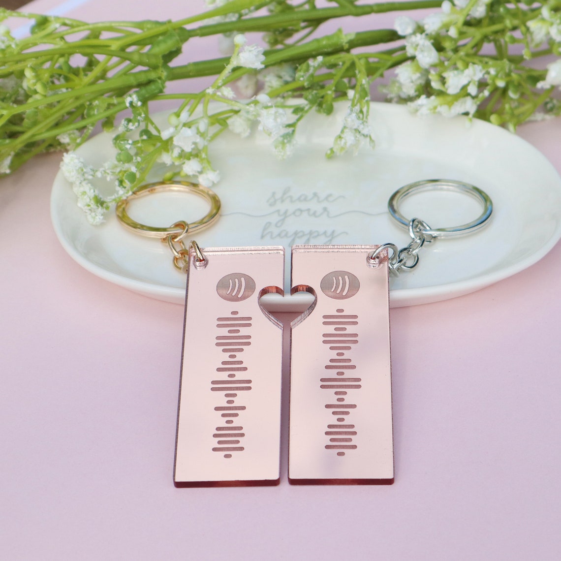 2 Personalized Love Spotify Code Keychain 2 Engraved Custom | Etsy