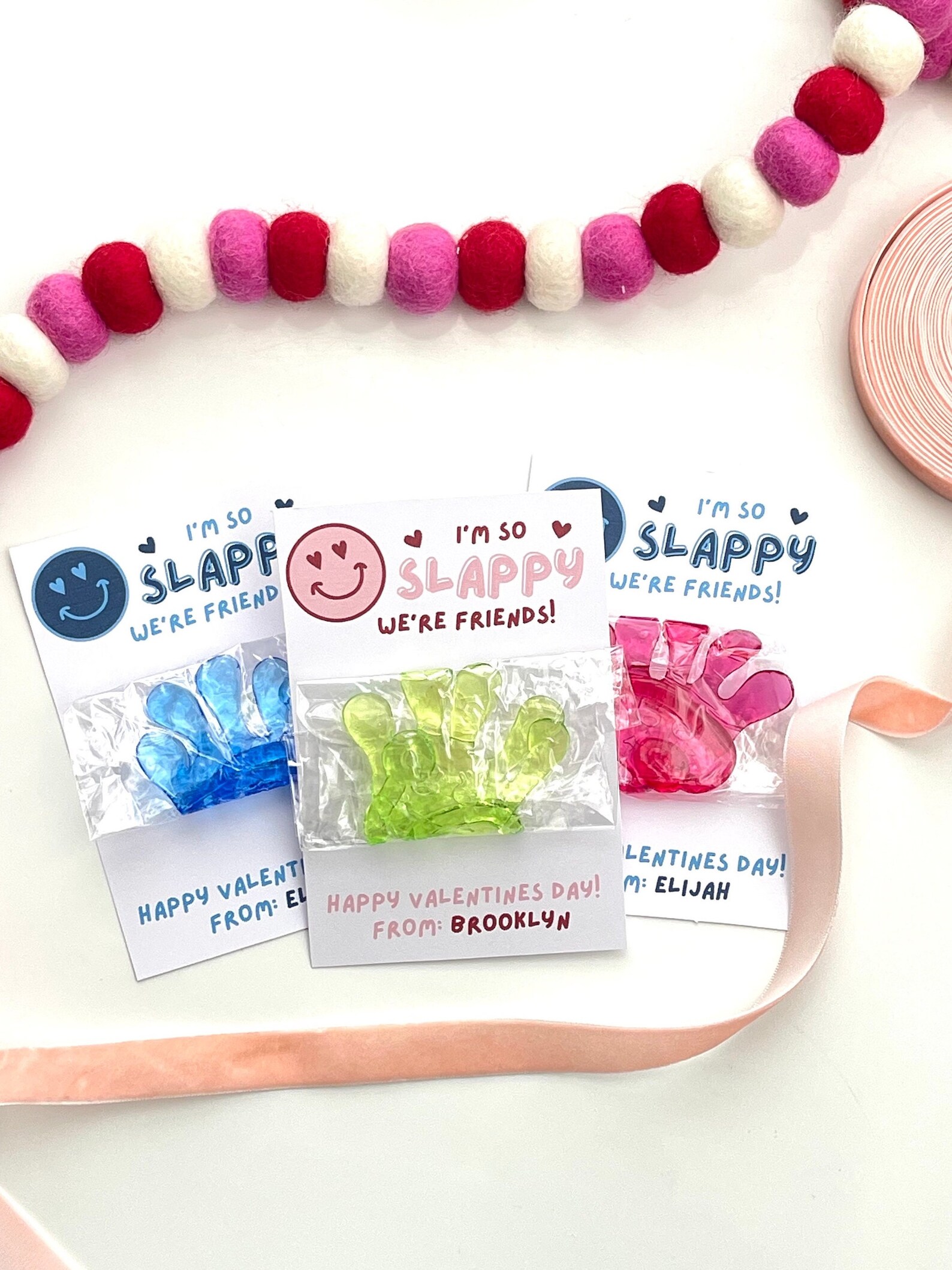 Personalized Classroom Valentines Gifts, Sticky Hand Valentines, Toy ...