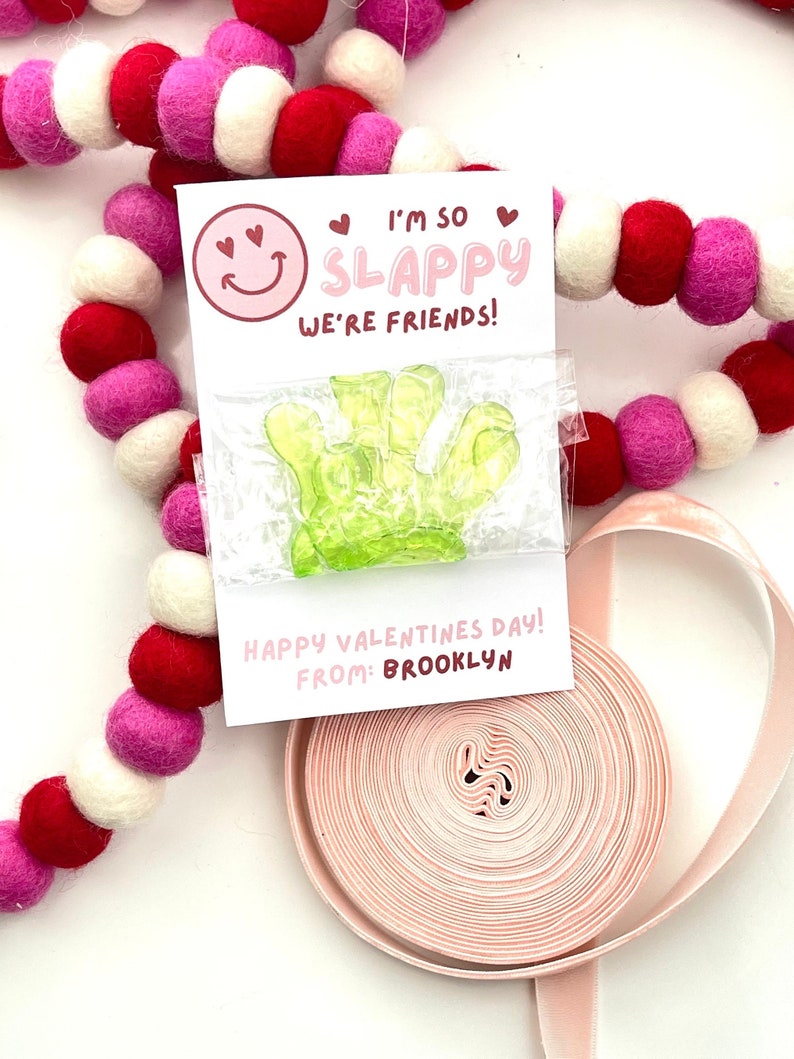 Personalized Classroom Valentines Gifts, Sticky Hand Valentines, Toy ...