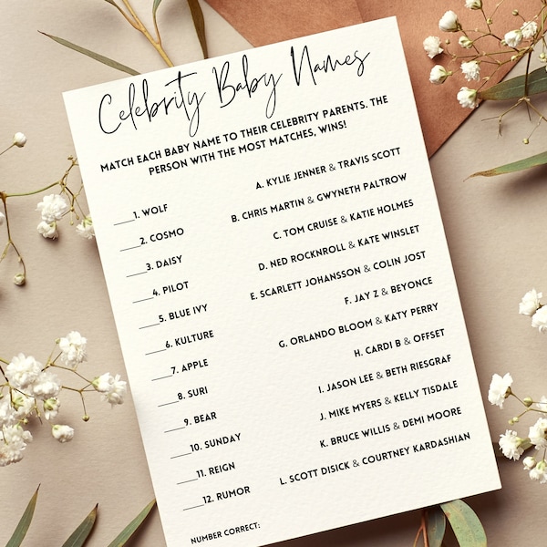 Celebrity Match Game - Etsy