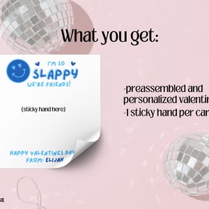 Personalized Classroom Valentines Gifts, Sticky Hand Valentines, Toy ...