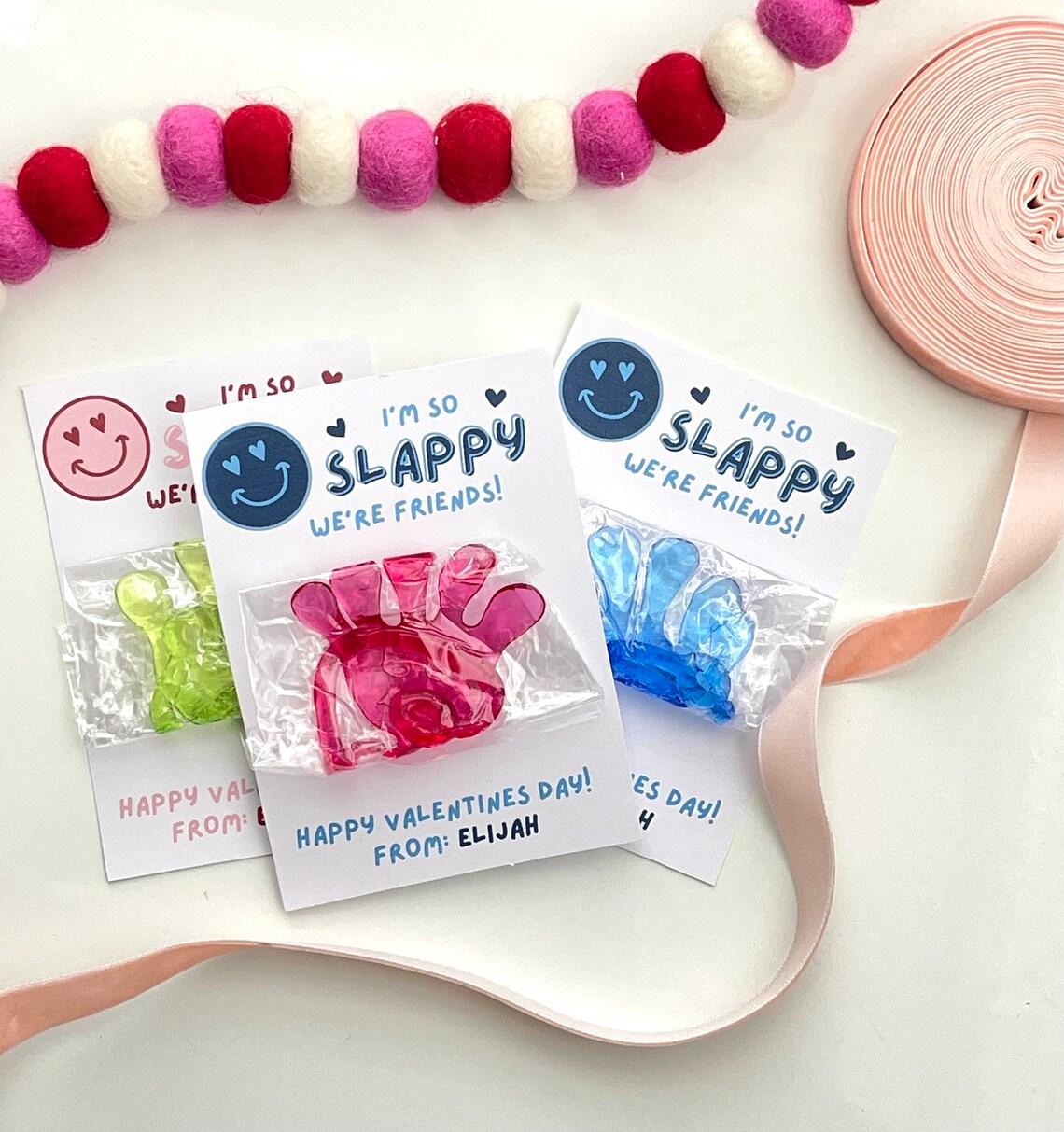 Personalized Classroom Valentines Gifts, Sticky Hand Valentines, Toy ...