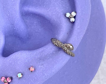 16g Dainty Snake Conch Hoop, Conch Earring, Conch Ring Clicker, 316L ...