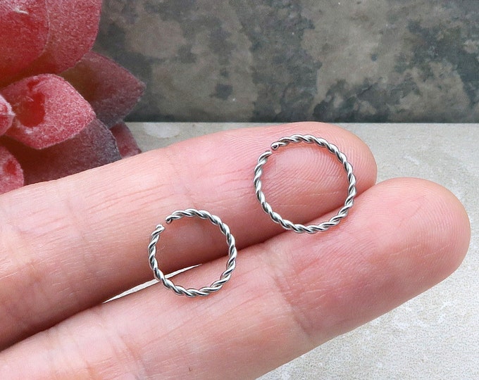 16G Hoop Braided Hoop Earrings Cartilage Hoop Bendable - Etsy