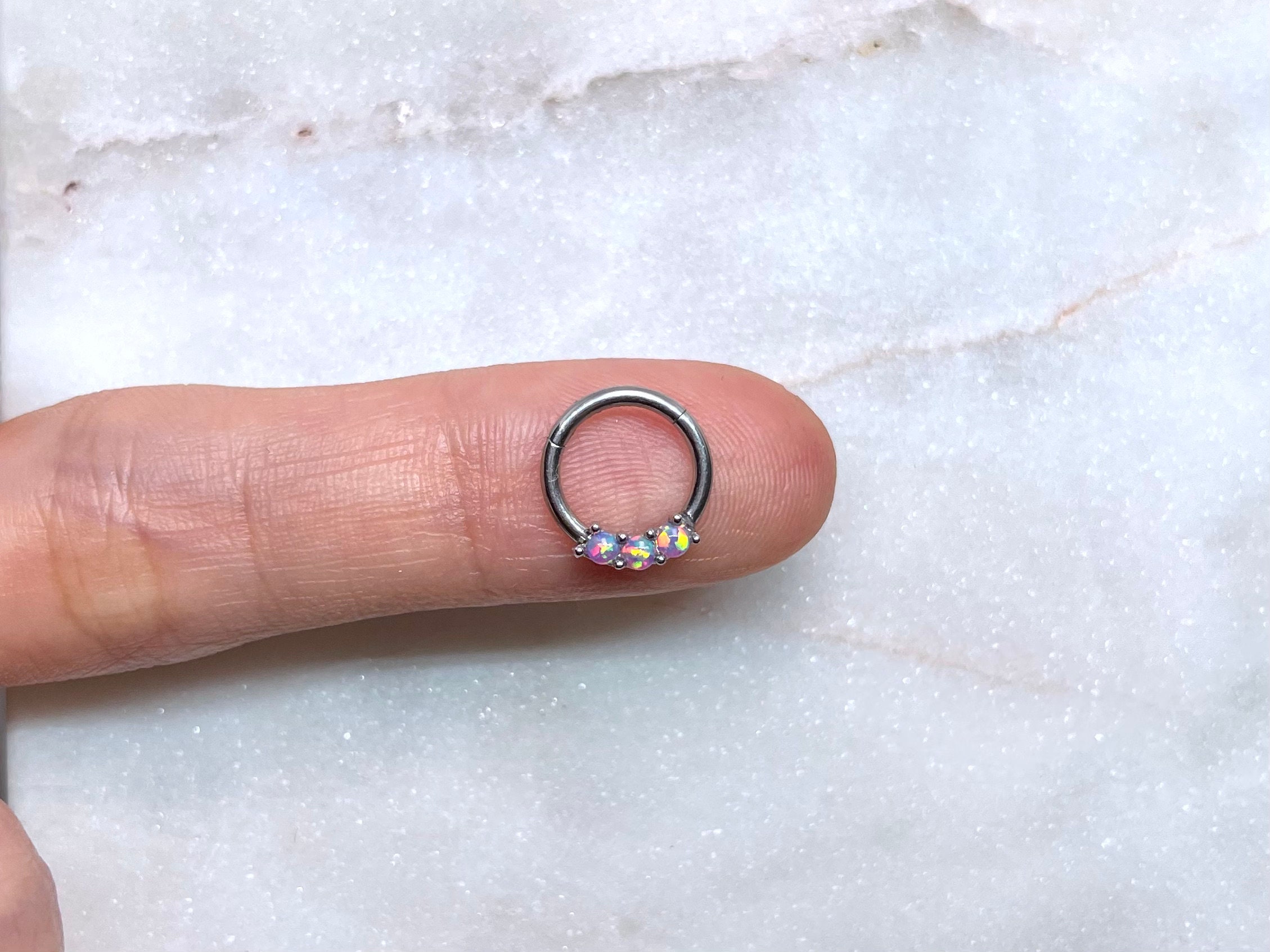 Purple Fire Opal Flower Cartilage Daith Helix Tragus Piercing | Etsy