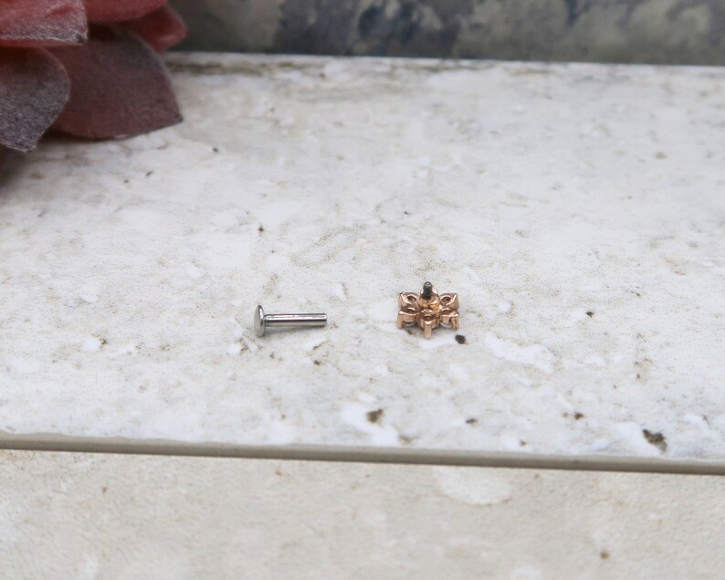 16G Cartilage Stud Tiny Delicate CZ Flower Cartilage - Etsy