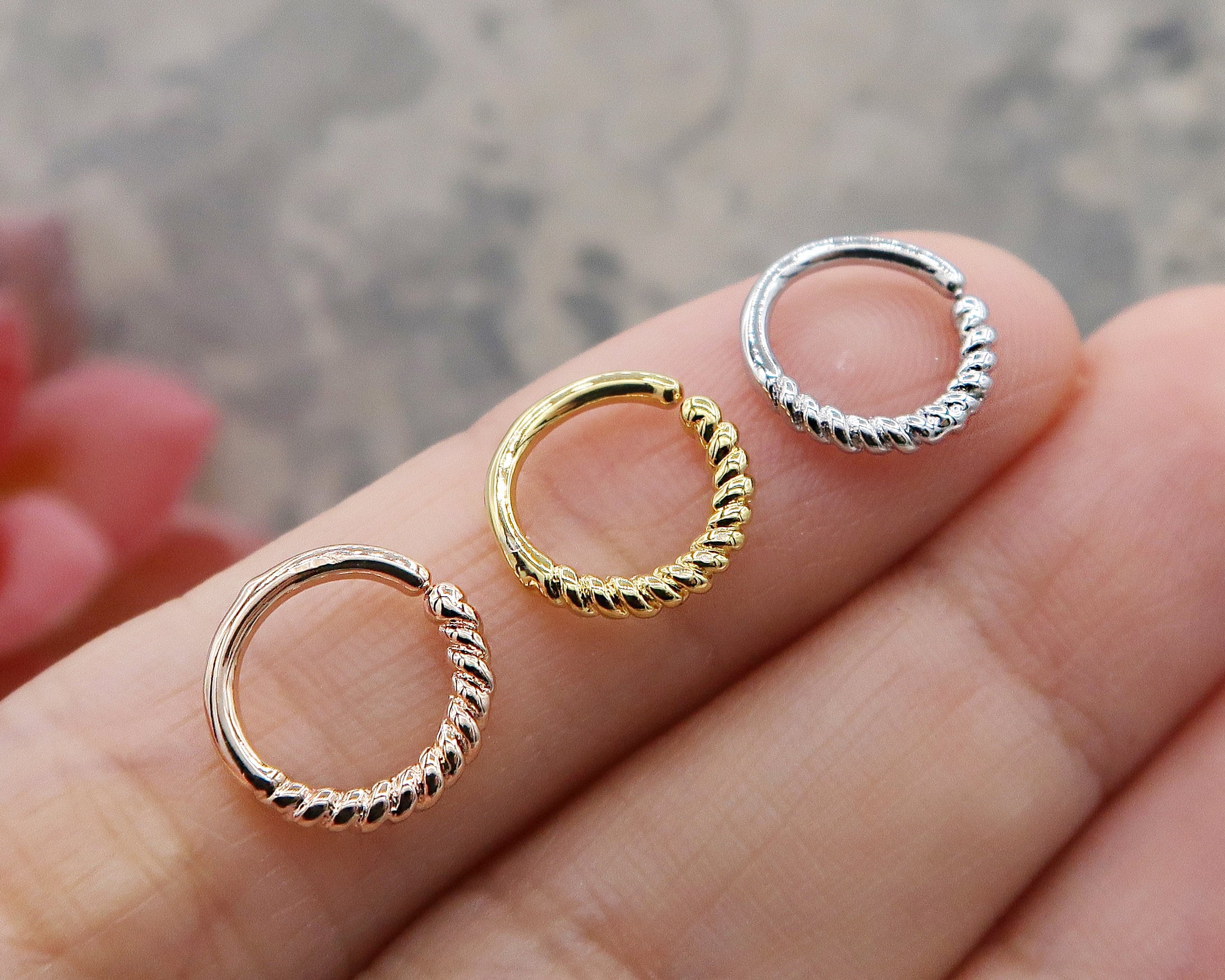 16G Hoop Braided Hoop Earrings Cartilage Hoop Bendable - Etsy