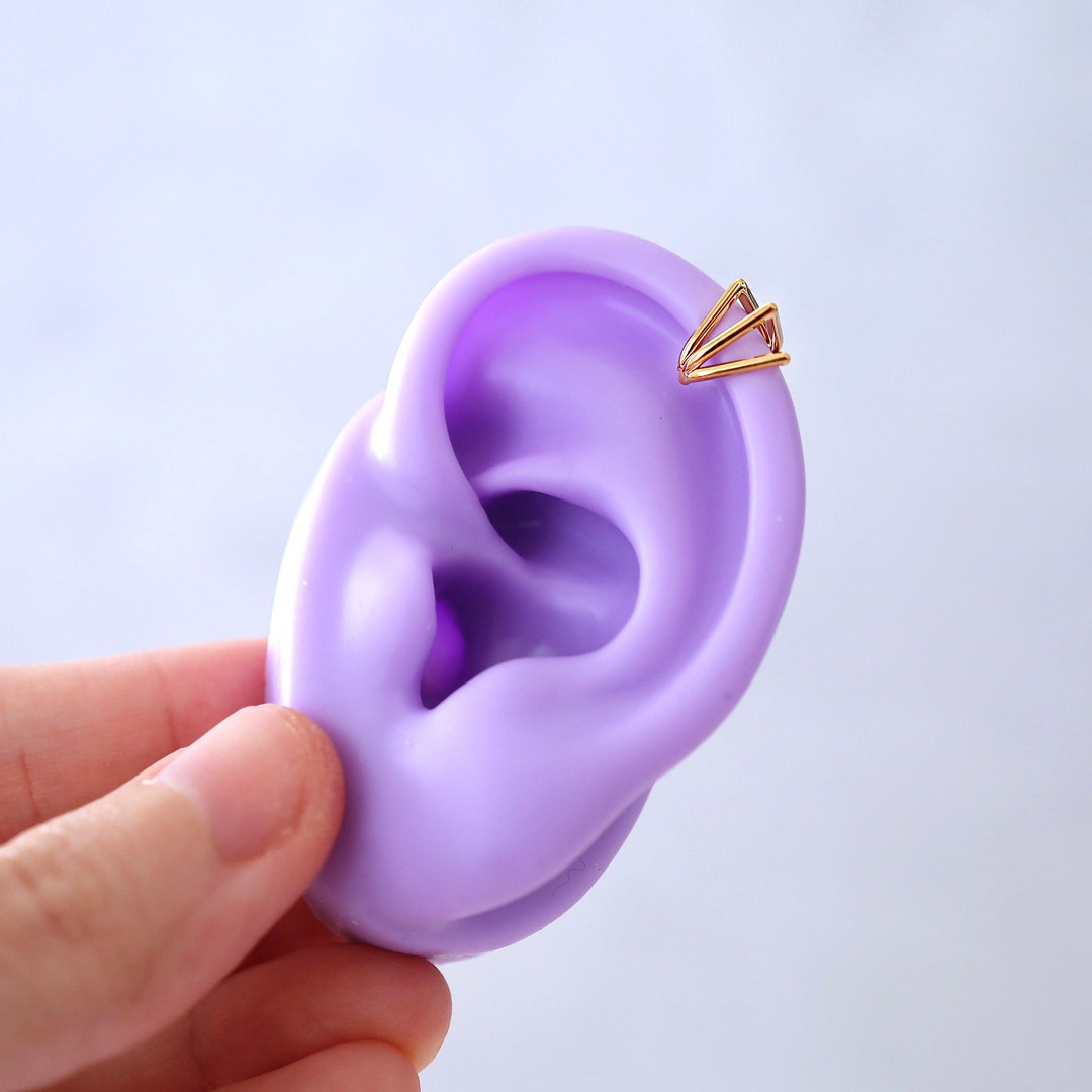 16g Clicker Gold Triple Spike Conch Hoop, Conch Earring, Conch Ring ...