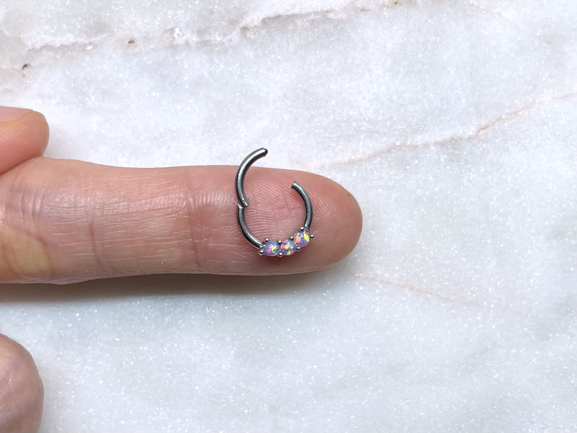 Purple Fire Opal Flower Cartilage Daith Helix Tragus Piercing - Etsy