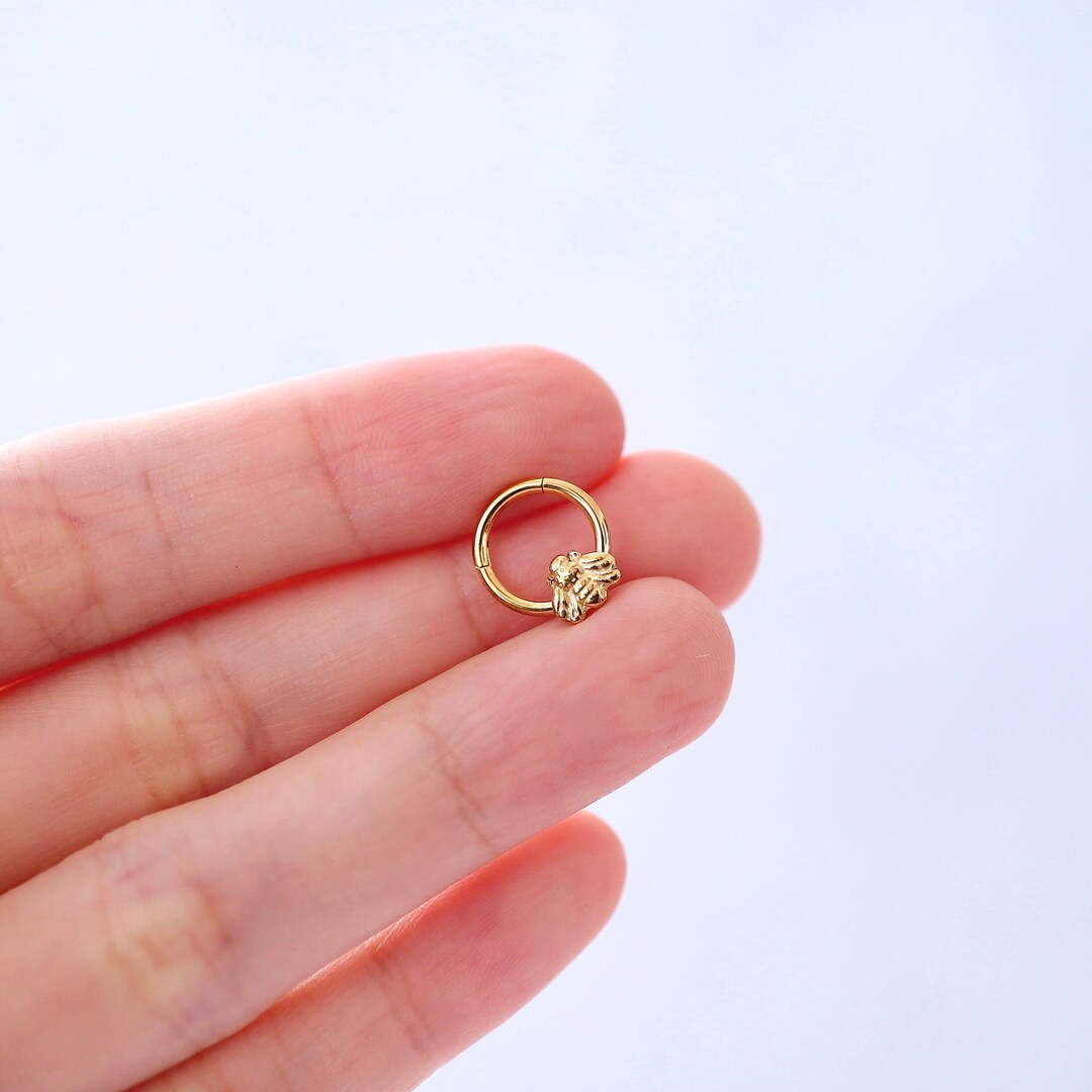 16g Titanium Dainty Bee Daith Earring, Silver/gold Daith Piercing ...