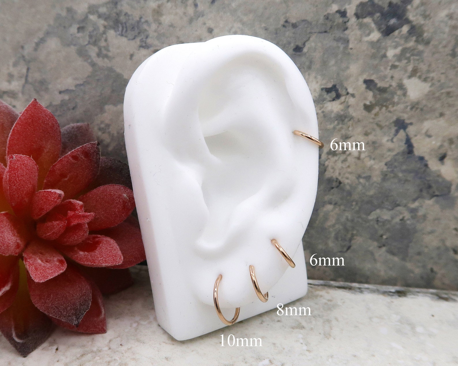 16G Hoop, Cartilage Hoop, Surgical Steel Clicker, Seamless Hoop Earring ...