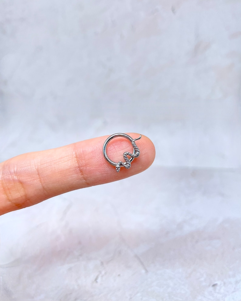 16g Dainty Snake Daith Earring, Daith Hoop, Daith Ring Clicker, G23 ...