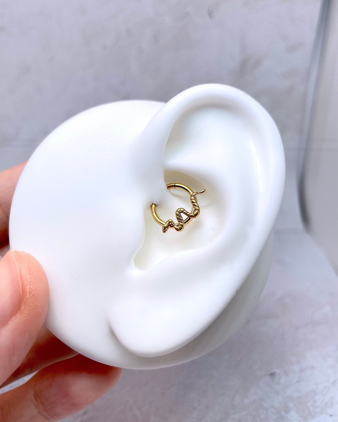 16g Dainty Snake Daith Earring, Daith Hoop, Daith Ring Clicker, G23 ...