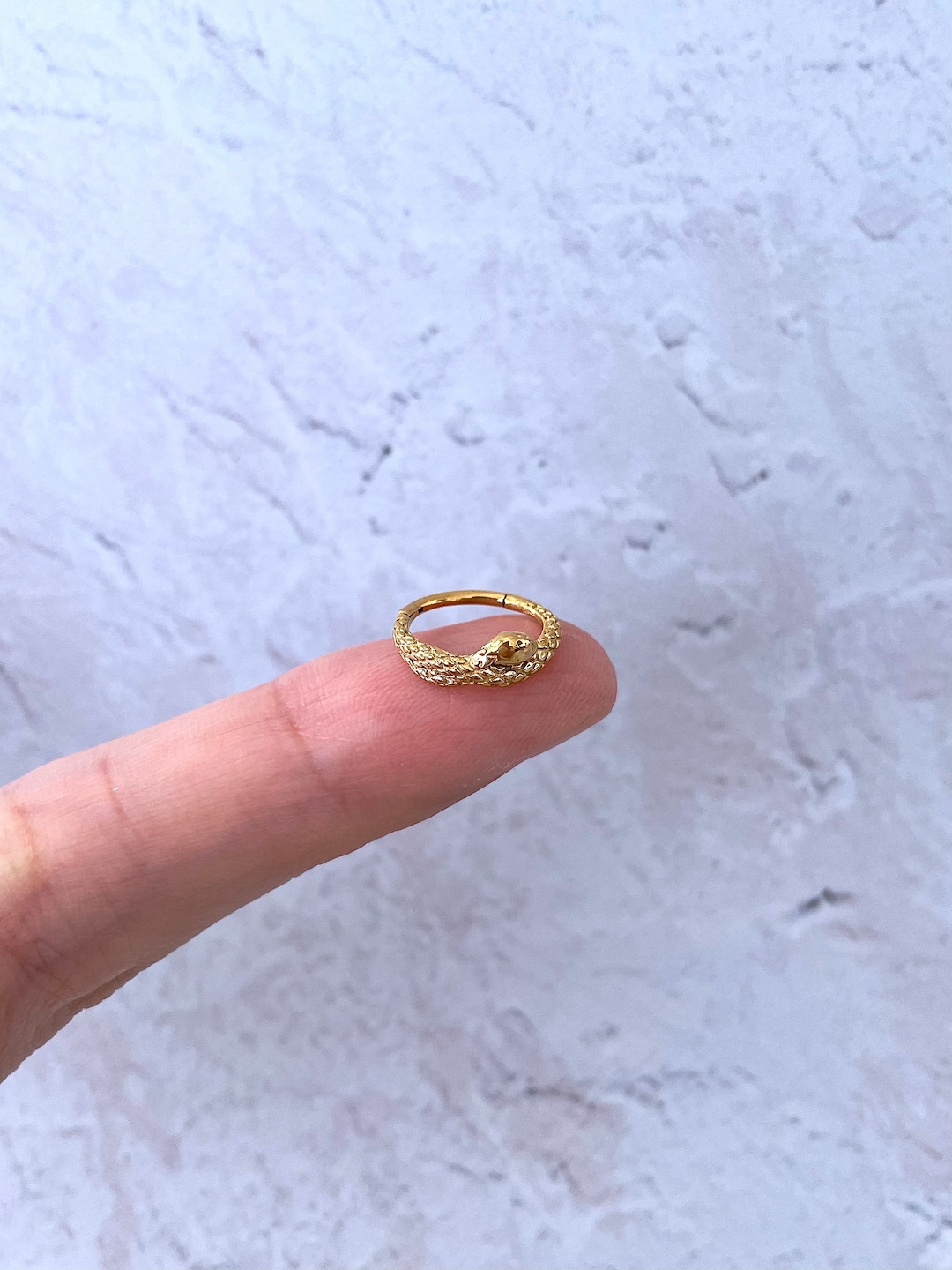 Conch Earring, 16g Dainty Snake Conch Hoop, Conch Ring, Clicker Hoop ...