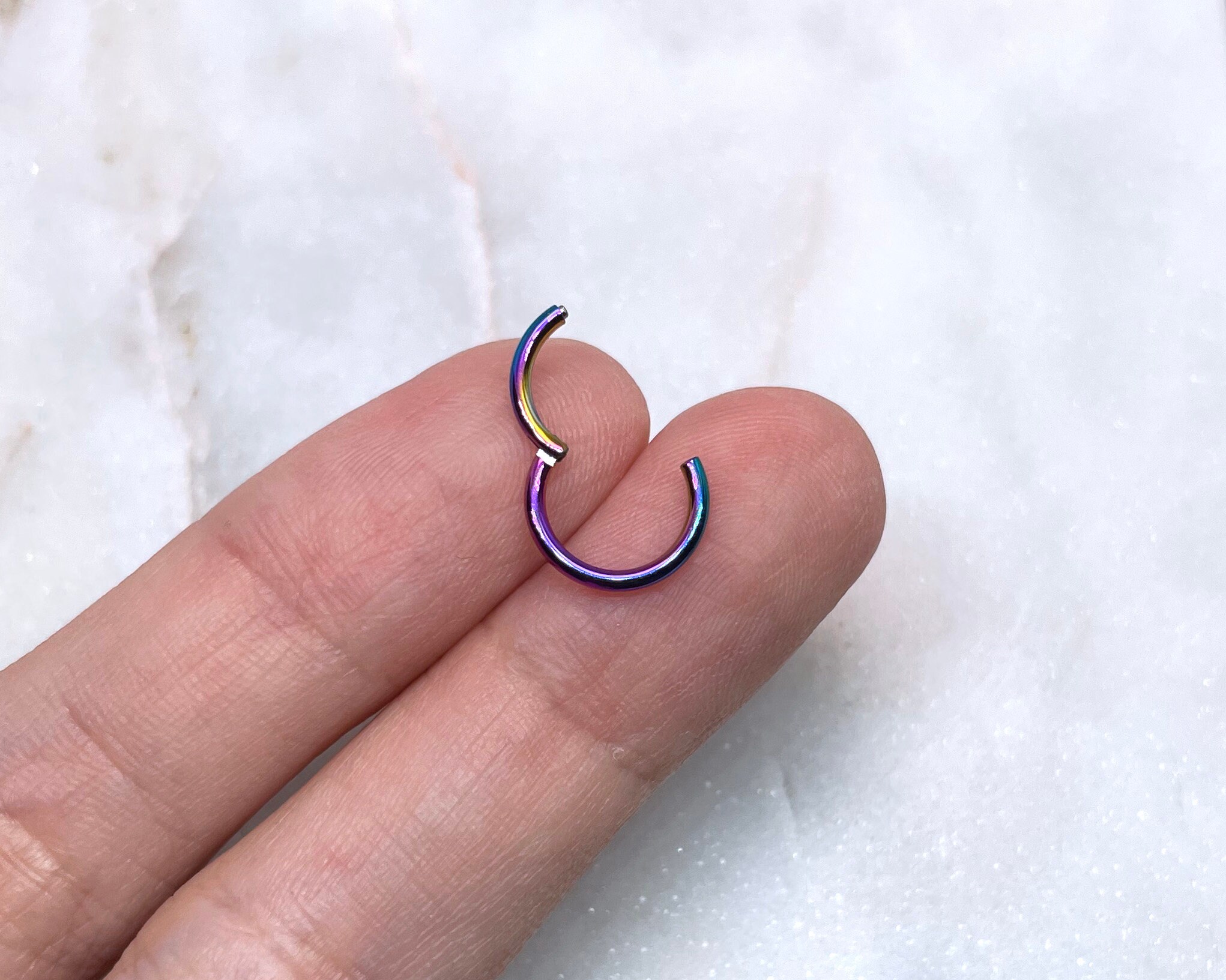 16g Rainbow Anodized Septum Ring Clicker Septum Jewelry | Etsy