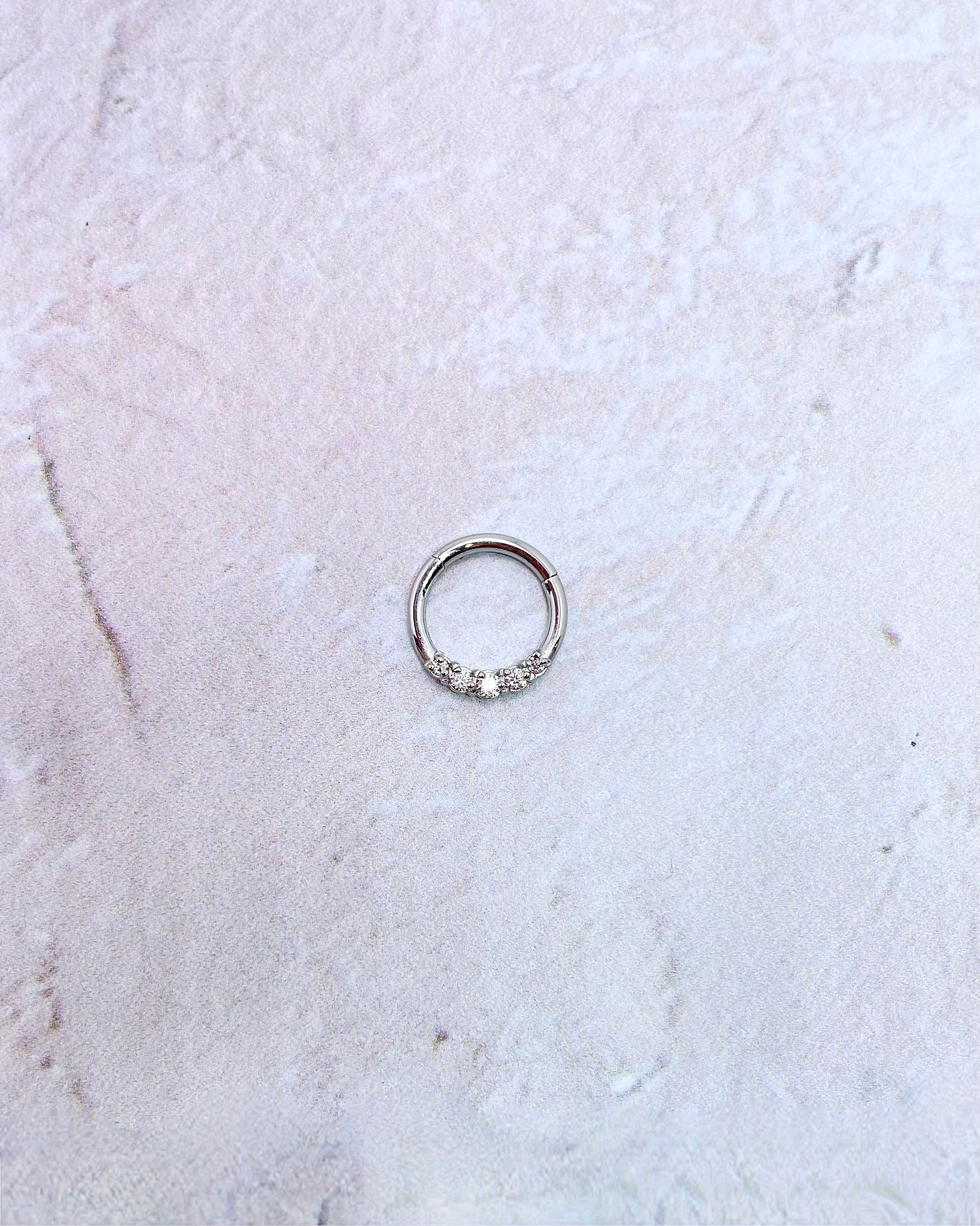 16g Daith Earring, Dainty CZ Gem Lined Daith Jewelry, 316L Surgical ...