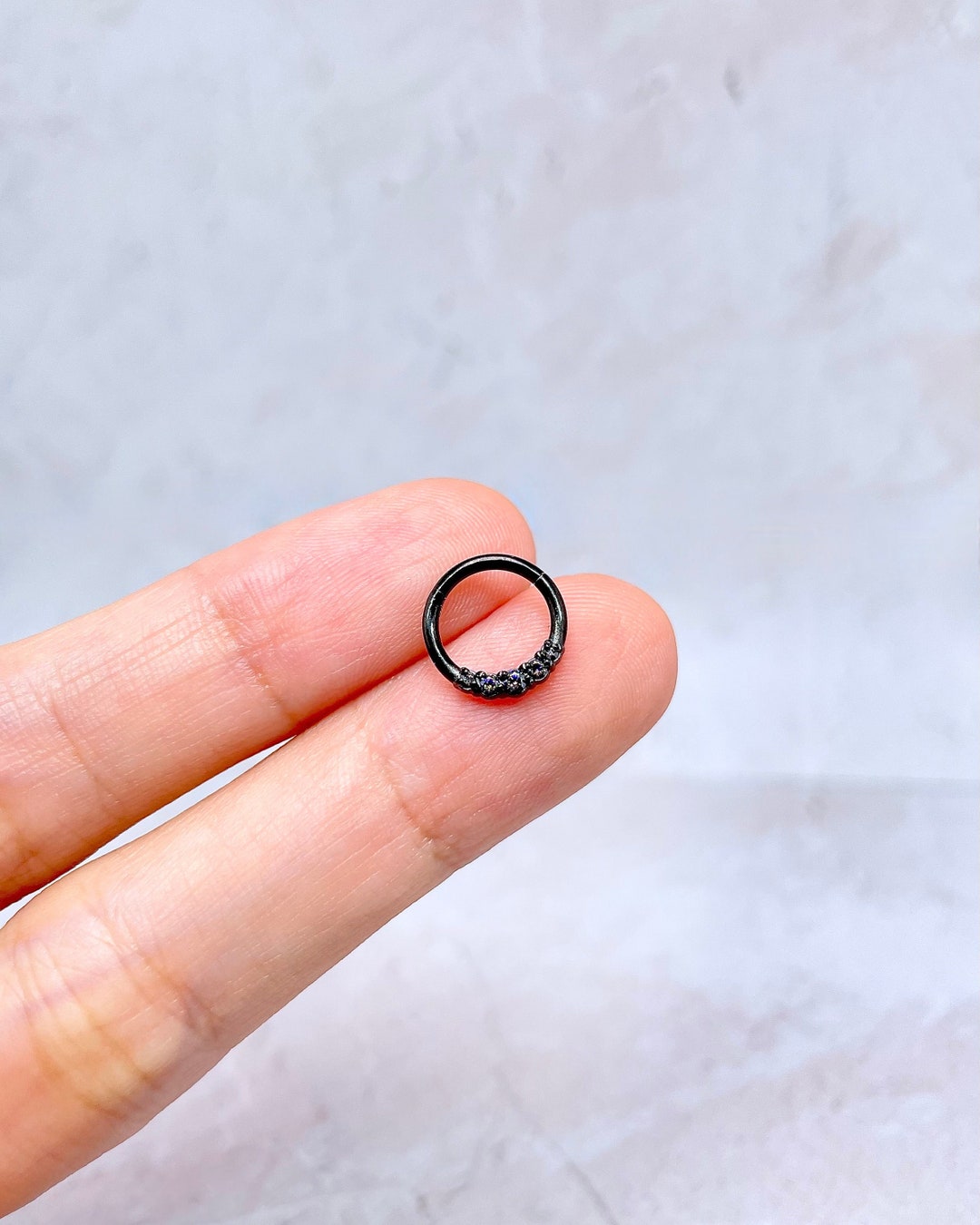 16g Septum Ring, Dainty CZ Gem Lined Septum Jewelry, 316L Surgical ...