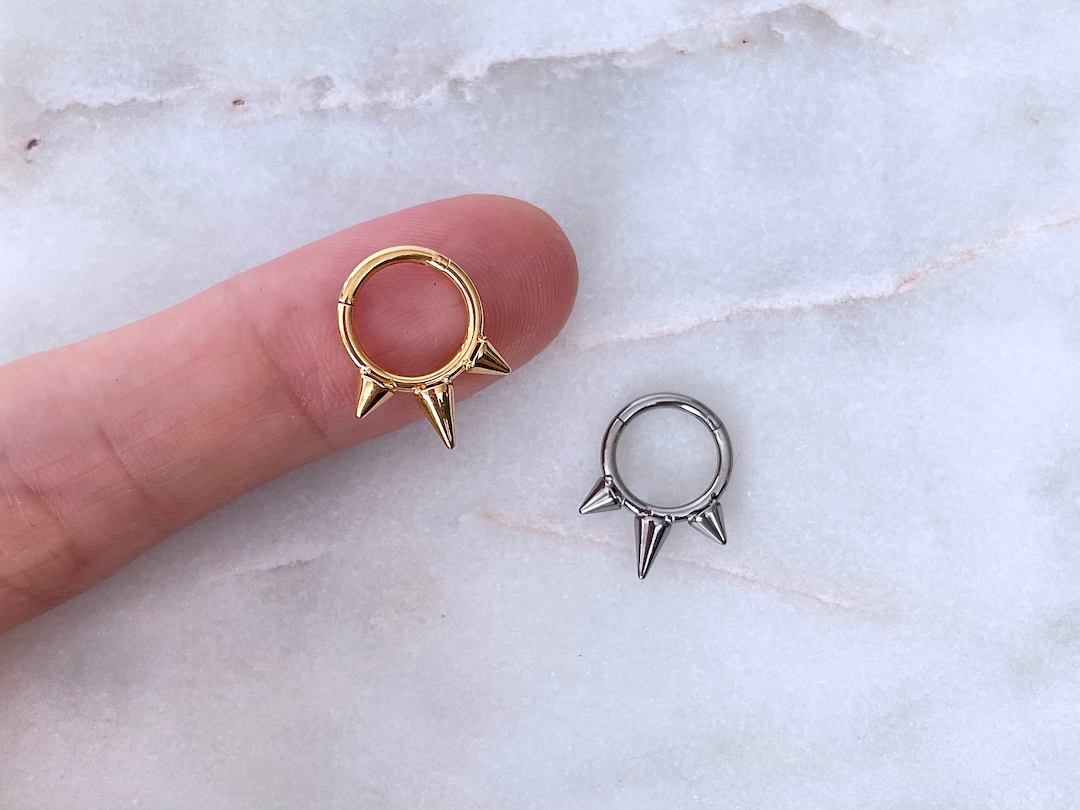 16g Implant Grade Titanium, Spiked Daith Hoop, Daith Earring, Daith ...