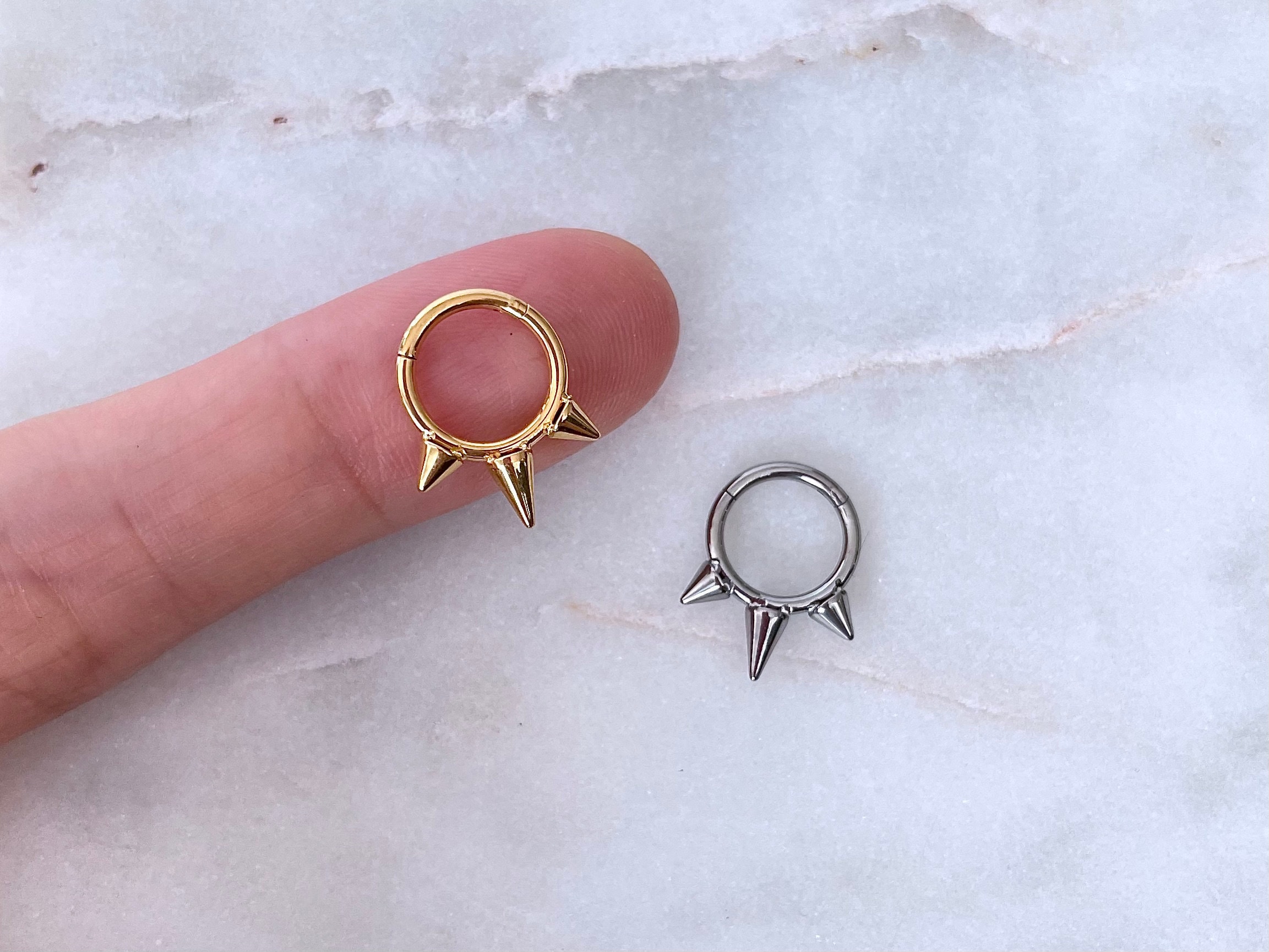 16g Implant Grade Titanium Spiked Daith Hoop Daith Earring - Etsy