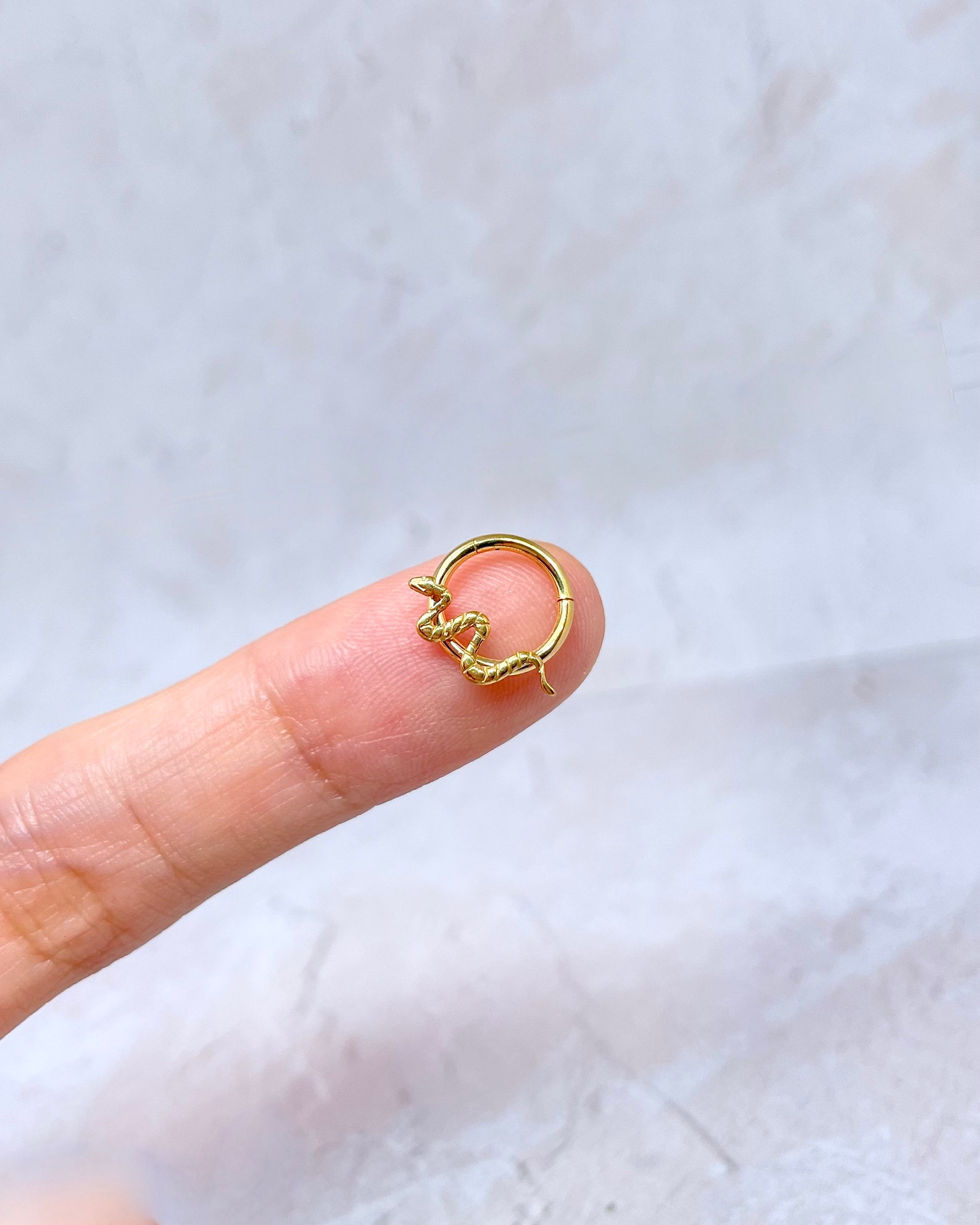 16g Dainty Snake Daith Earring, Daith Hoop, Daith Ring Clicker, G23 ...