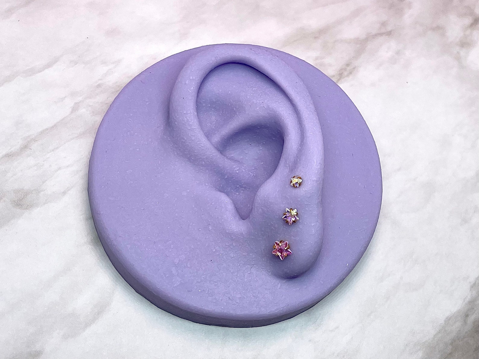 16g Ball Back Earring 3mm/4mm/5mm Prong Set Iridescent CZ Star - Etsy