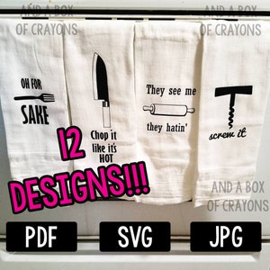 Kitchen Puns - Flour Sack Towels SVG - Kitchen Puns SVG - Kitchen Puns ...