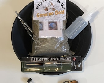 PACKAGE DEAL Gold Panning Kit AND 2.5 Pounds of Gold Paydirt, Real Gold ...