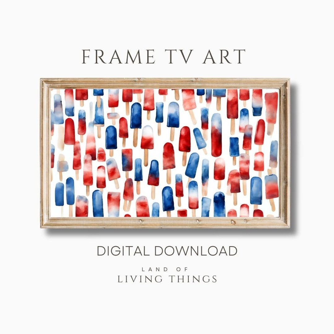 Firework 4th of July TV Art Popsicles | Fourth of July Art for Frame TV ...