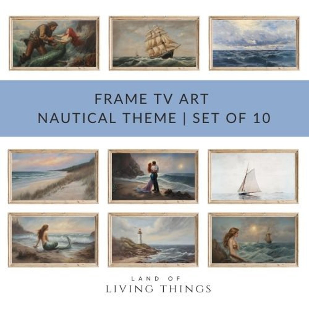Nautical Themed Frame TV Art, Set of 10, Digital Art for Frame Tvs, Art ...