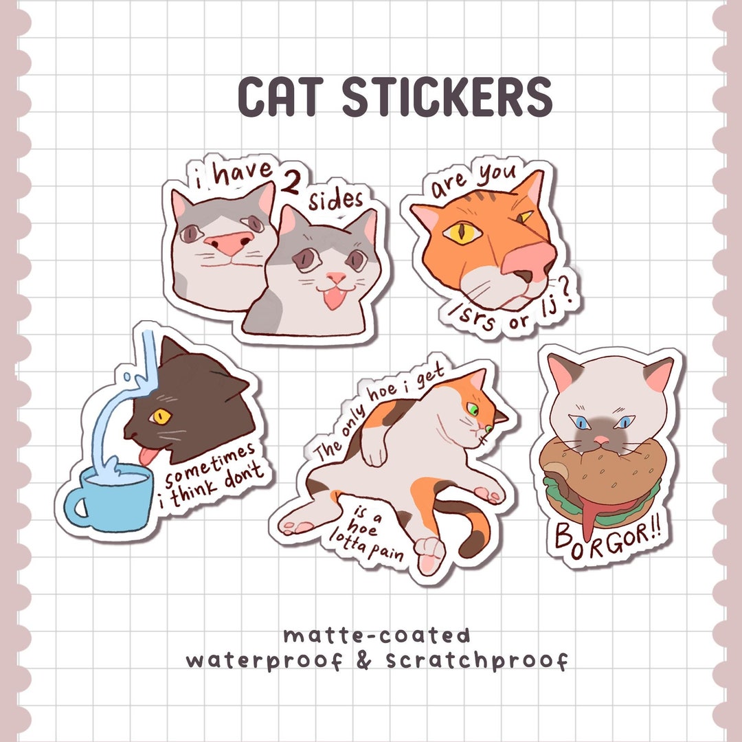 Cat Meme Die-cut Stickers - Etsy