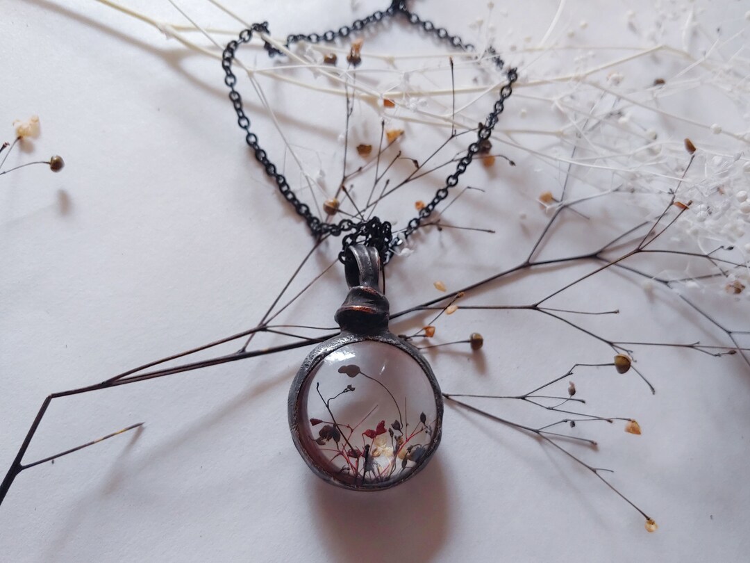 Real Dill Seeds and Flowers Necklace ,terrarium Necklace, Witch ...