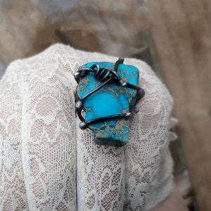 Modern Massive Brutalist Adjustable Blue Jasper Ring Made With - Etsy