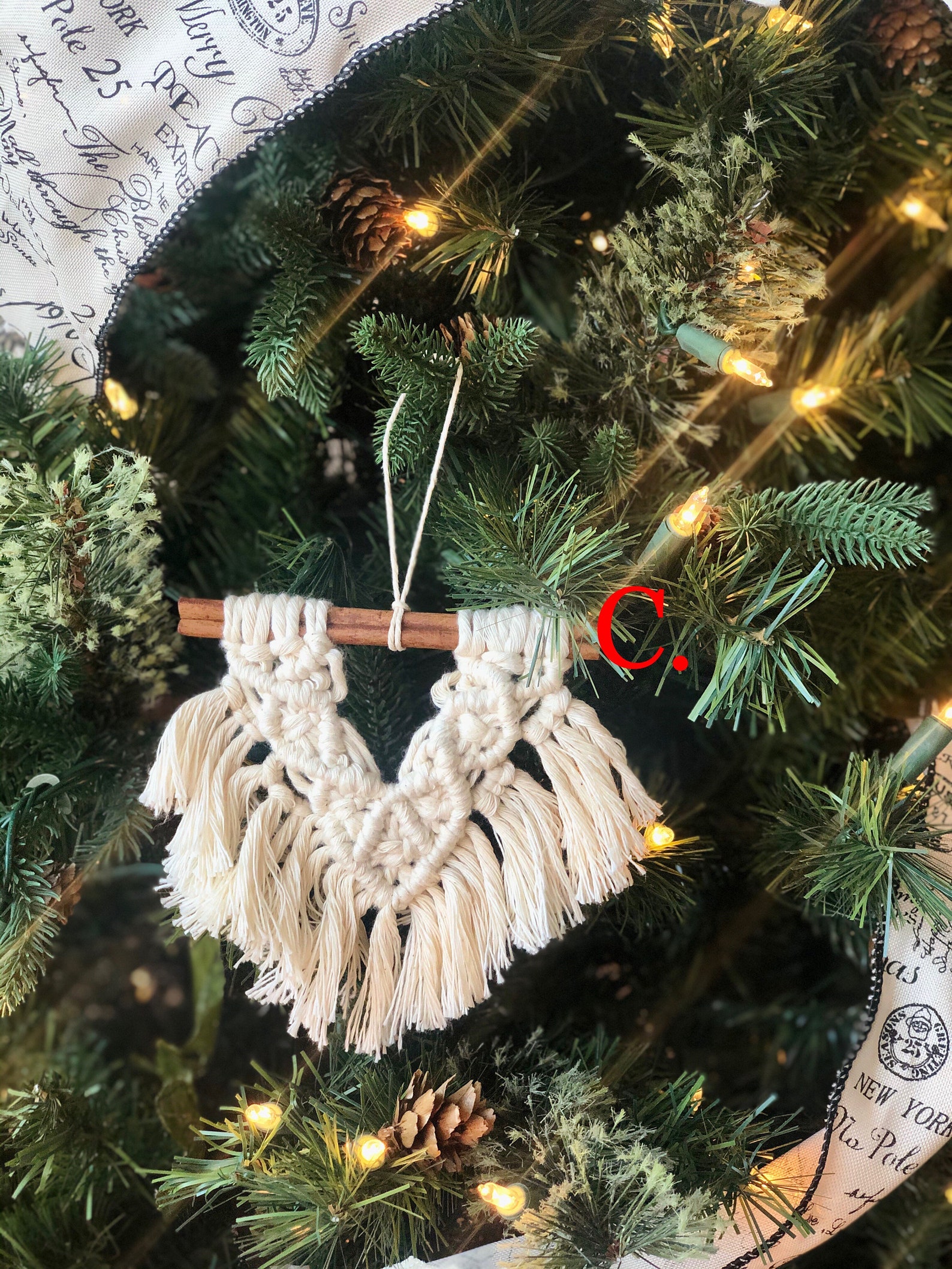 Set of 3 Large Macrame Ornaments Christmas Ornament Boho - Etsy