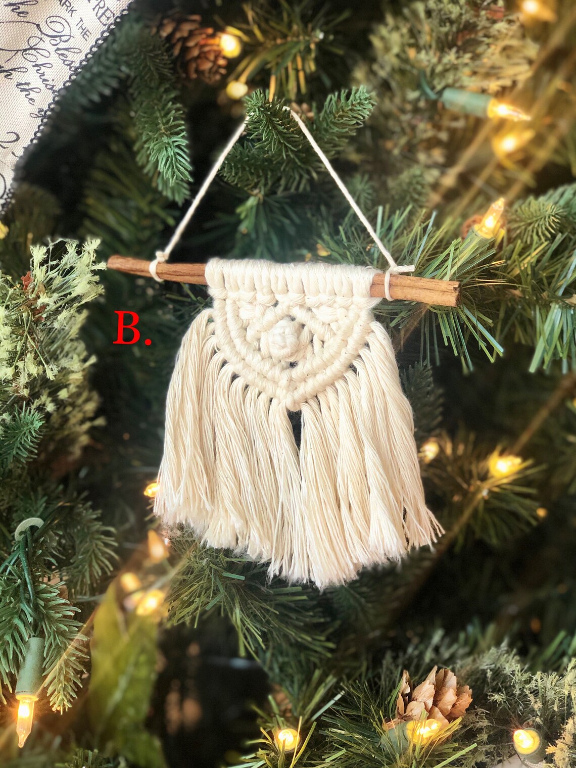Set of 3 Large Macrame Ornaments Christmas Ornament Boho - Etsy