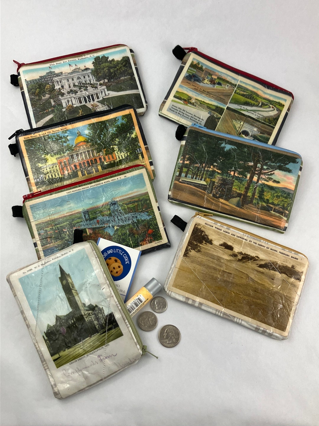 Vintage Postcard Pouch | Coin Purse | New York | New Hampshire ...