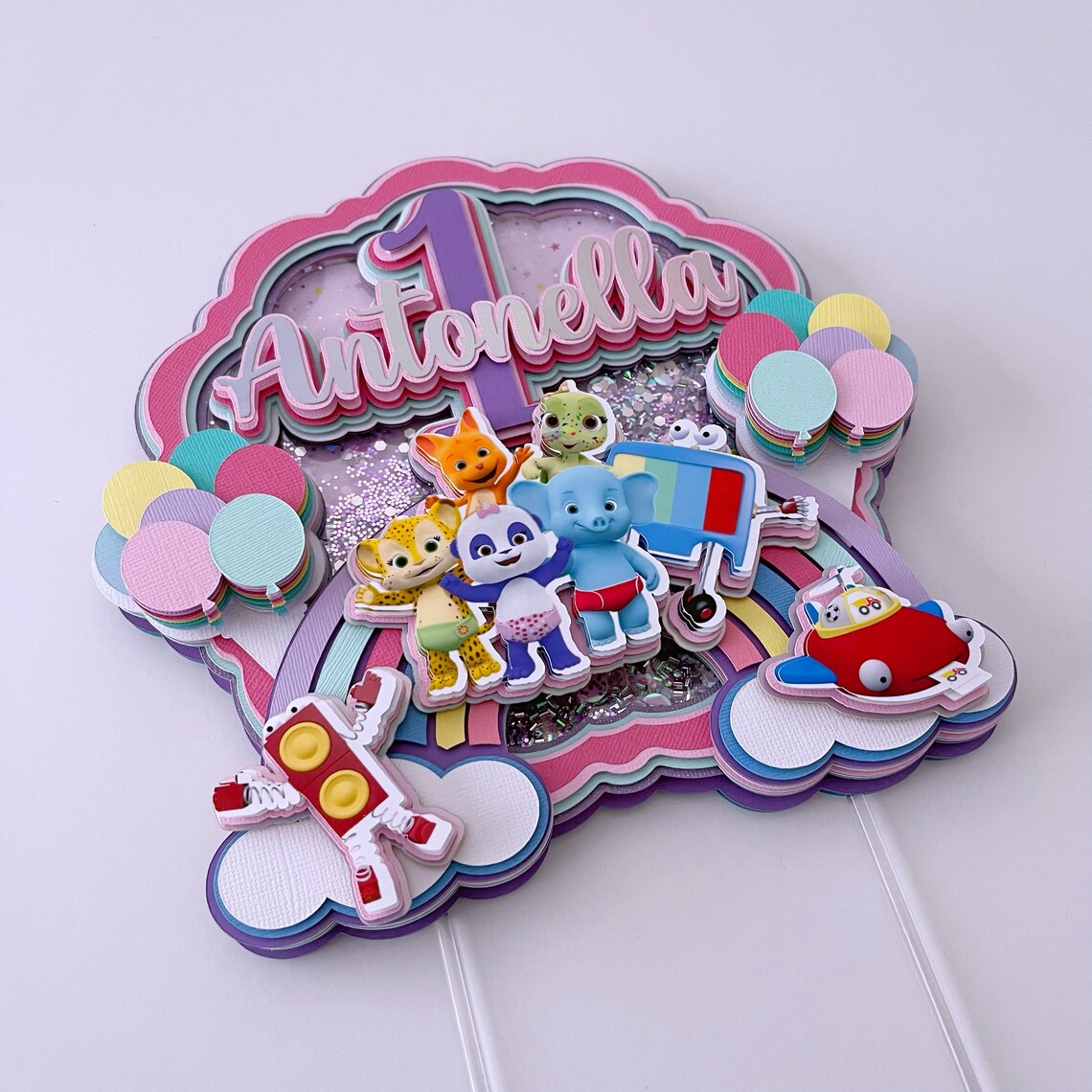 Word Party Cake Topper Shaker Word Party 1st Birthday Word - Etsy