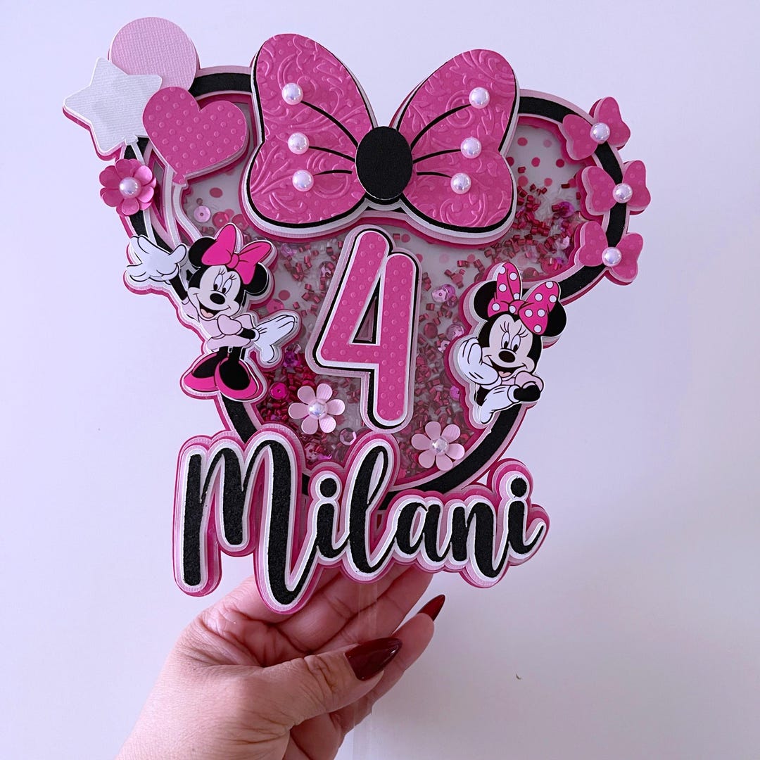 Minnie Mouse Cake Topper, Minnie Cake Topper, Minnie Boutique, Pink ...