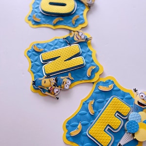 Minions ONE Banner, Minions High Chair Banner, Minions Party, Minions ...