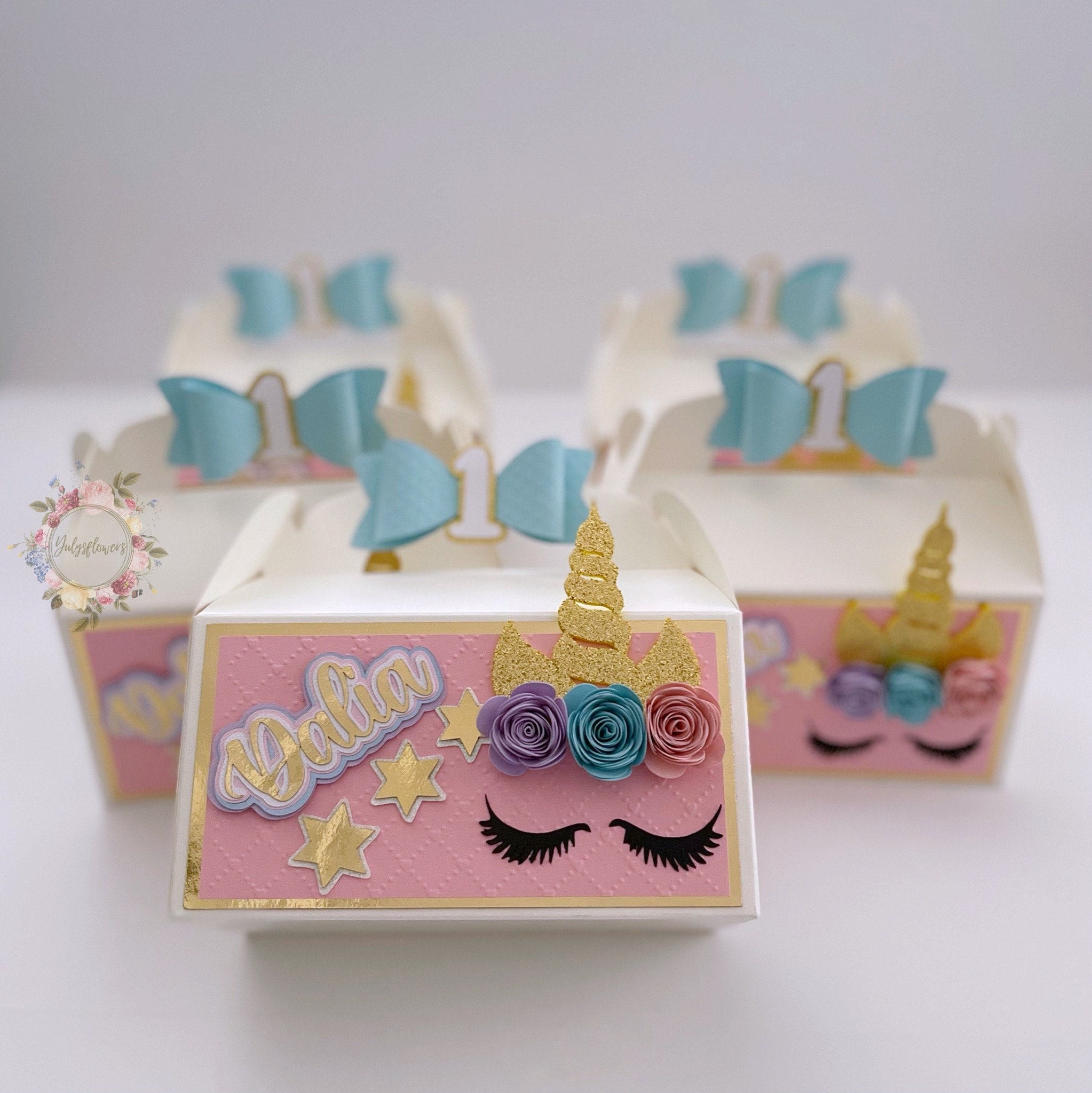 Unicorn Favor Box Unicorn Party Box Gable Box Custom - Etsy